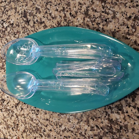 None | Dining | Reusable Clear Plastic Serving Utensils Set Of 7 | Poshmark